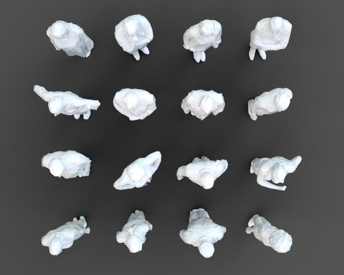 3D model 16 Stylized Human Statues Pack V12 VR / AR / low-poly | CGTrader