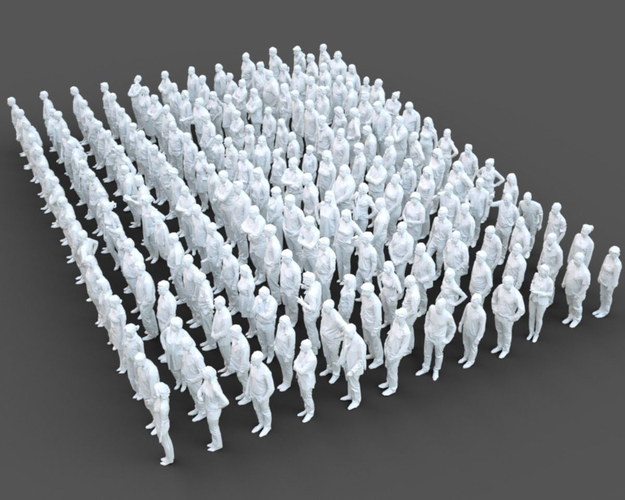 3D model 192 Stylized Human Statues Collection VR / AR / low-poly ...