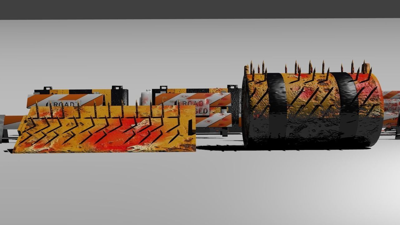 3D model Road blocks and signs VR / AR / low-poly | CGTrader