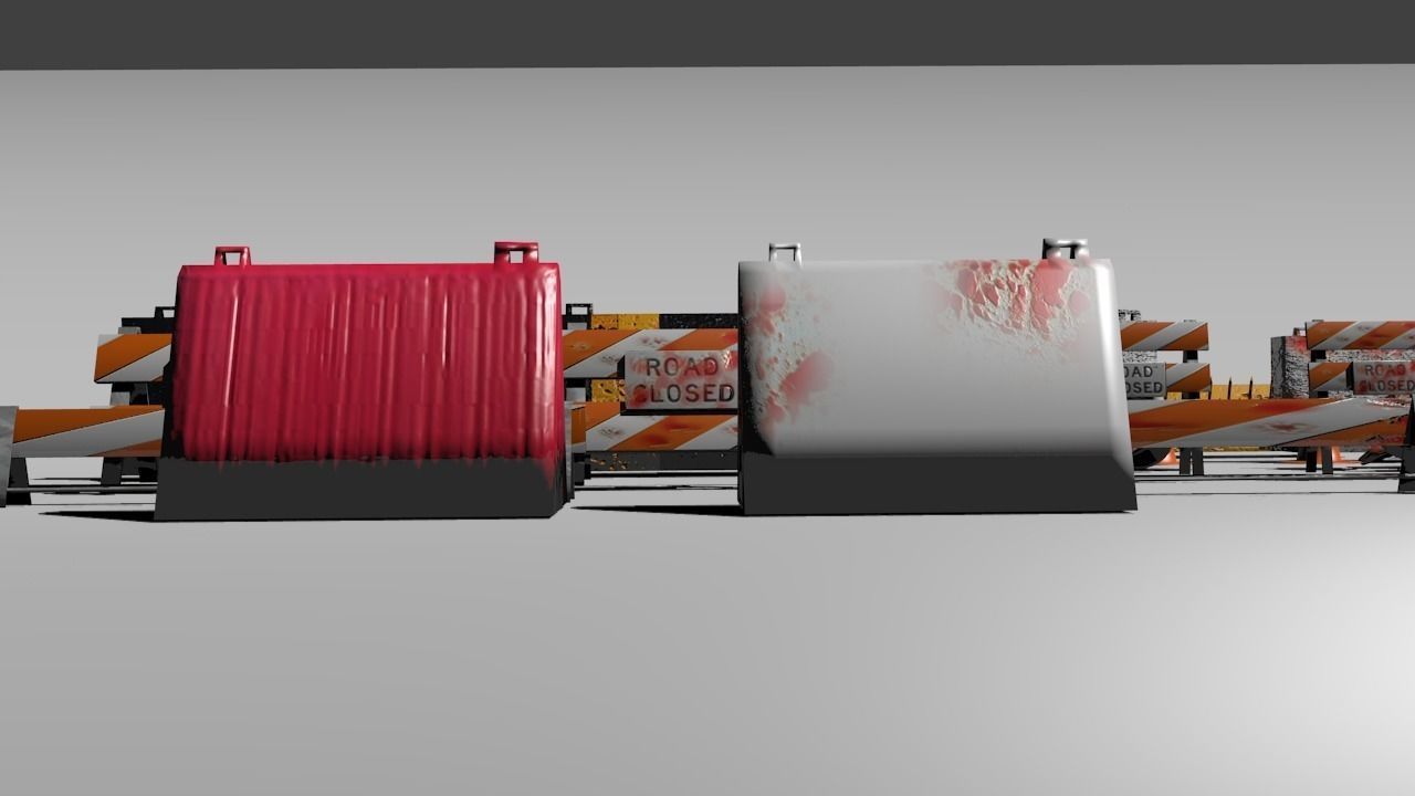3D model Road blocks and signs VR / AR / low-poly | CGTrader