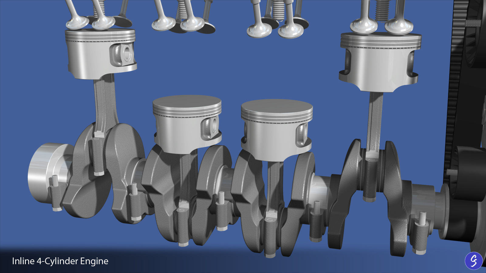 Engine Inline Four-Cylinder 3D model | CGTrader
