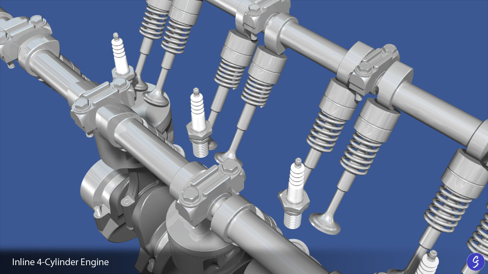 Engine Inline Four-Cylinder 3D model | CGTrader