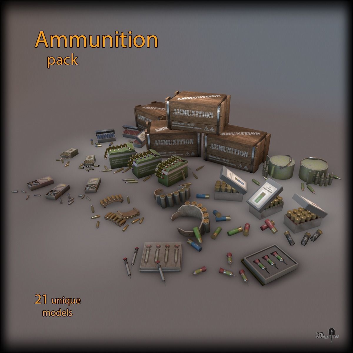 Ammunition pack 3D model | CGTrader