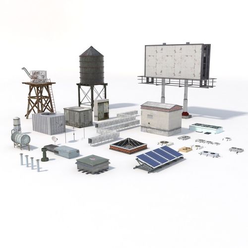 3D model Low Poly Roof Element PACK VR / AR / low-poly | CGTrader