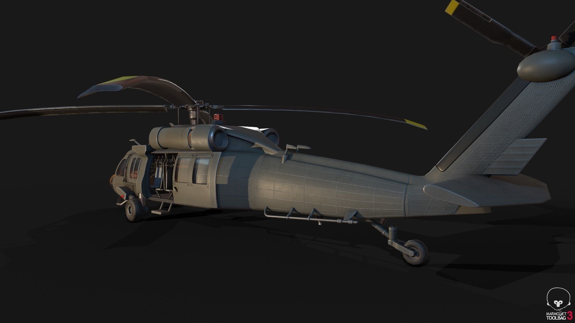 3D model Low Poly PBR Medium Lift Utility Helicopter VR / AR / low-poly ...