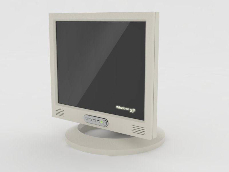 Old PC monitor free 3D model | CGTrader
