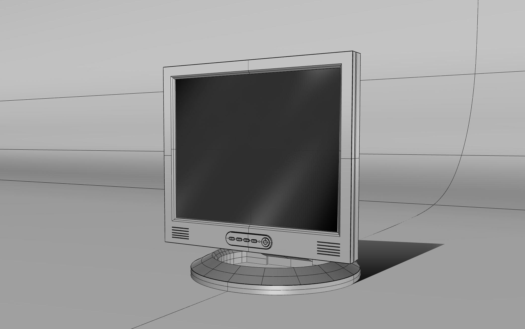 Old PC monitor free 3D model | CGTrader