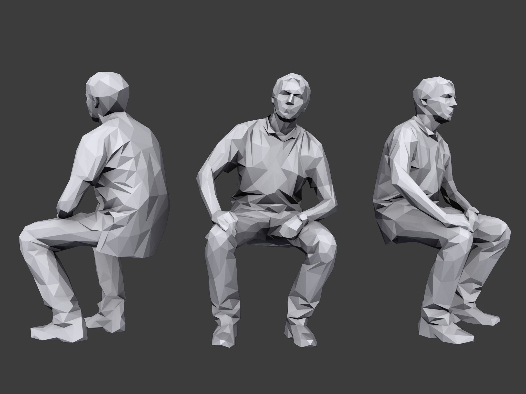 3D model Lowpoly People Sitting Pack VR / AR / low-poly | CGTrader