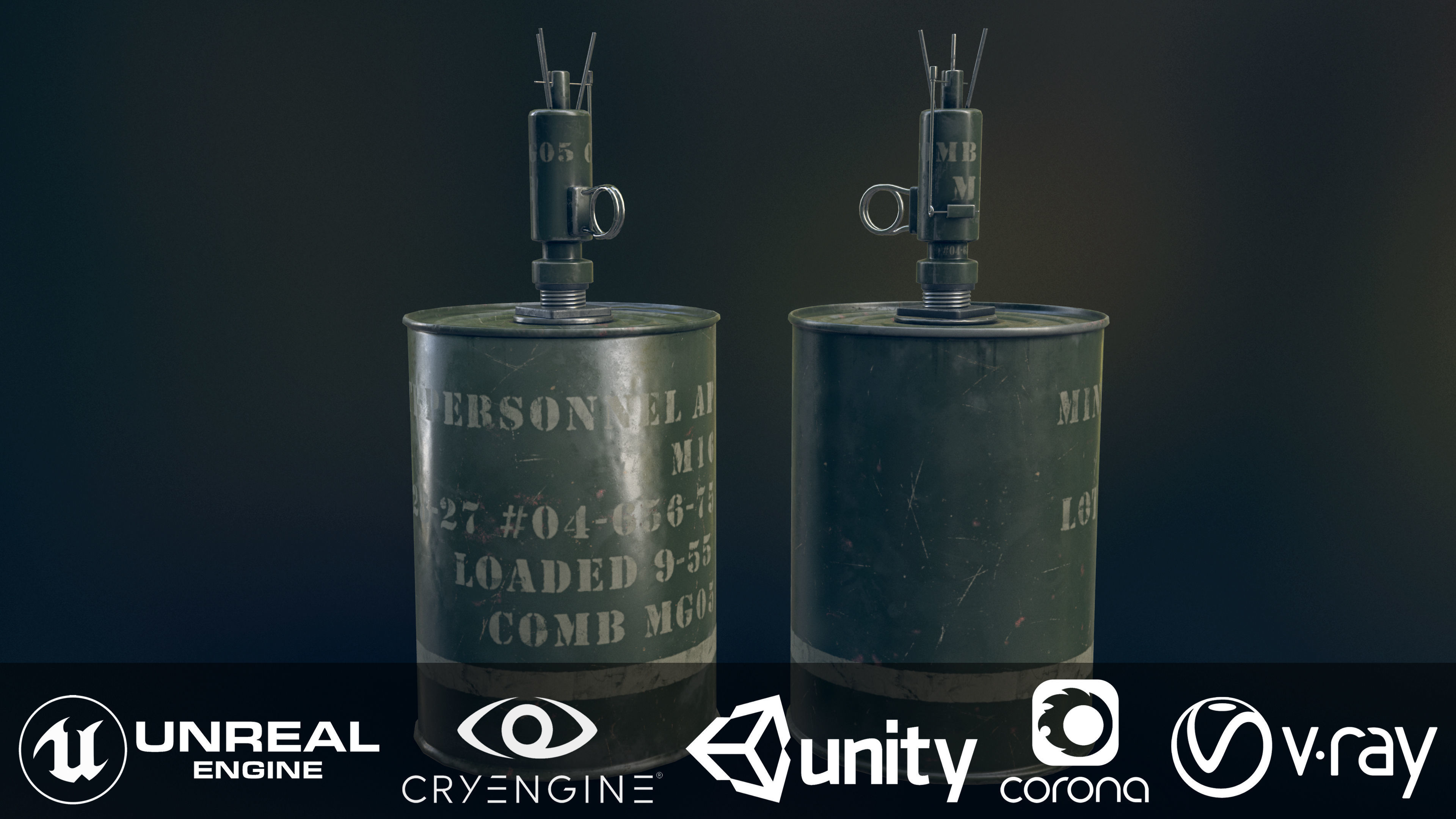 3D model M16 Mine VR / AR / low-poly | CGTrader