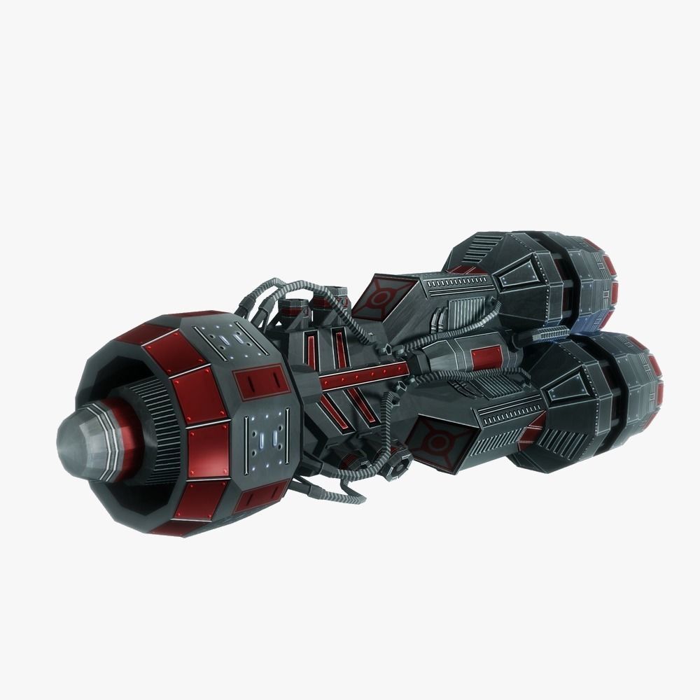 3D model Starship huge engine 05 Sci-fi low poly VR / AR / low-poly ...