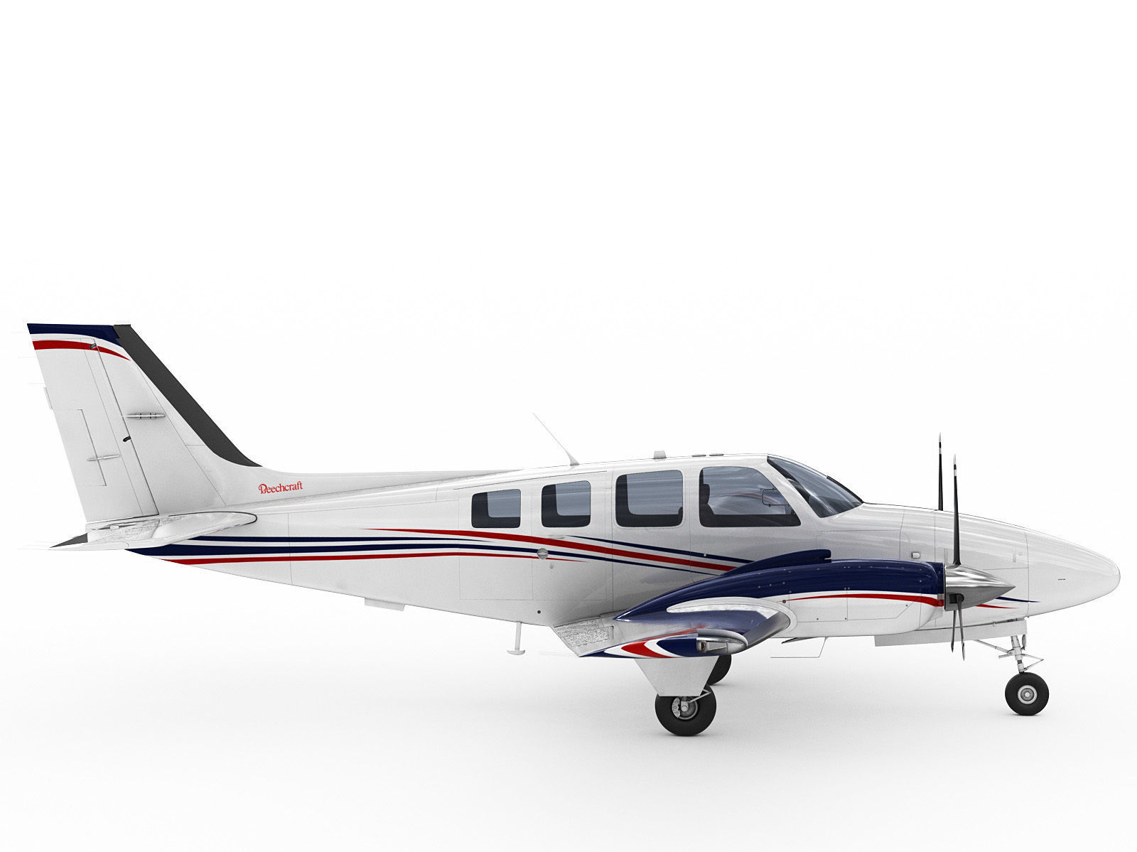 Beechcraft Baron G58 3D model | CGTrader