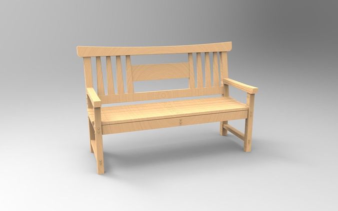 Wood Bench 3D model 3D printable | CGTrader