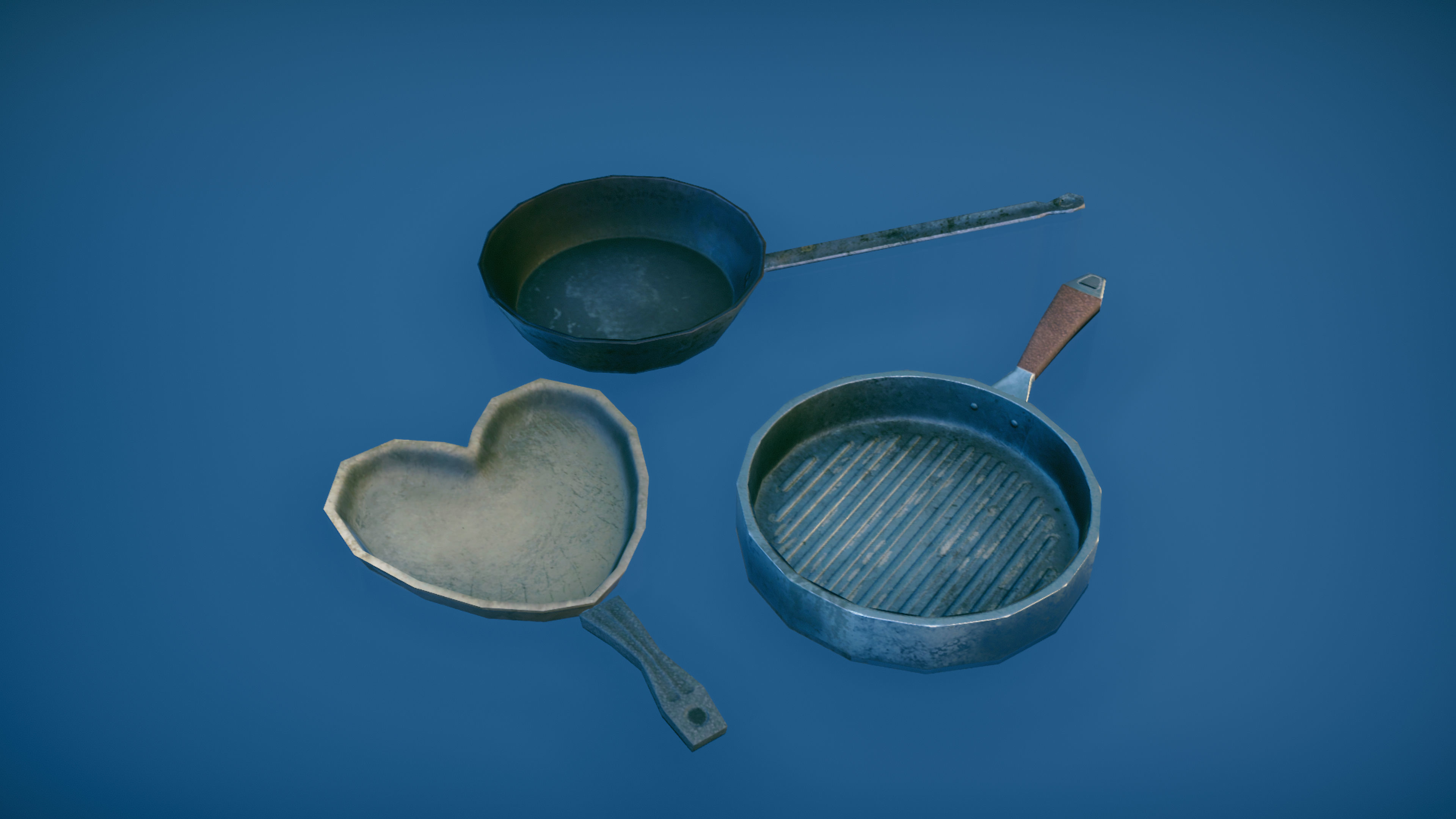 Old pans collection free VR / AR / low-poly 3D model | CGTrader