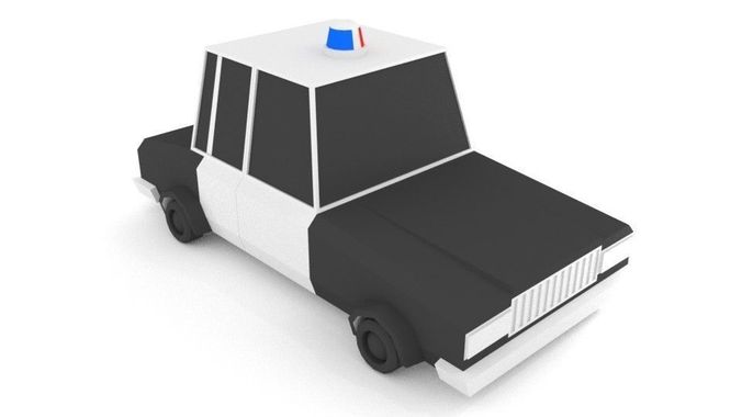 3D model Cop Car LOWPOLY VR / AR / low-poly | CGTrader