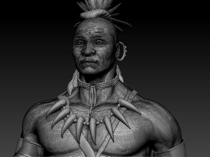 American indian Guron 3D model 3D printable | CGTrader