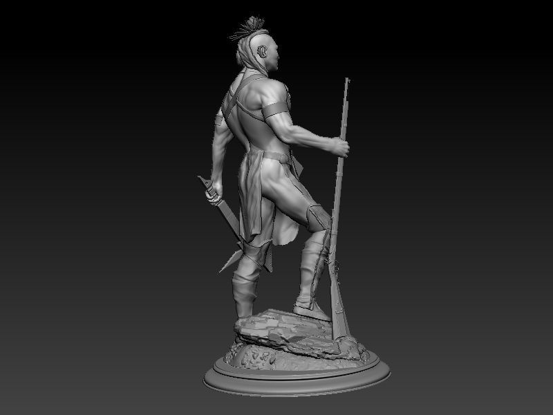 American indian Guron 3D model 3D printable | CGTrader