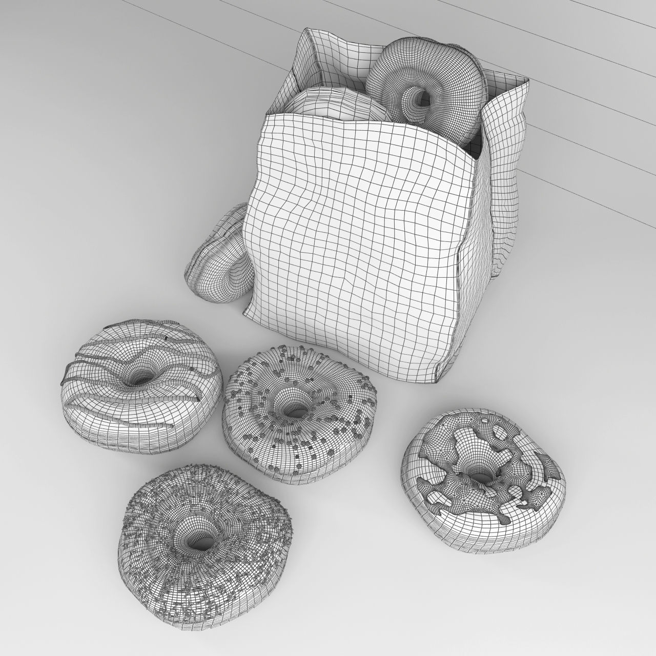 donuts collection 3D model | CGTrader