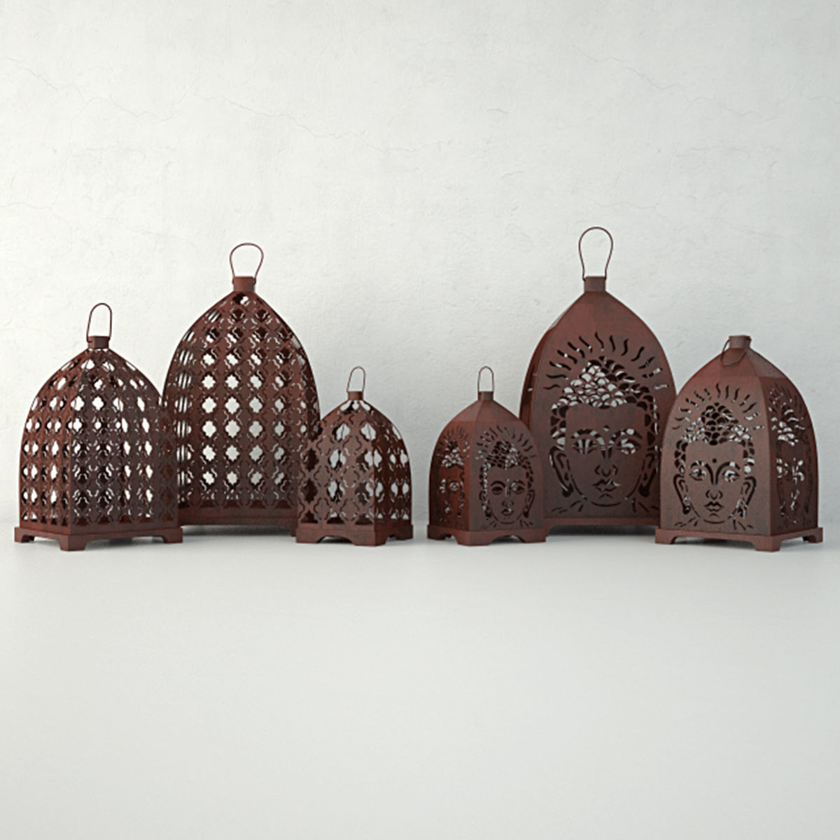 Rust Lantern Set 3D model | CGTrader