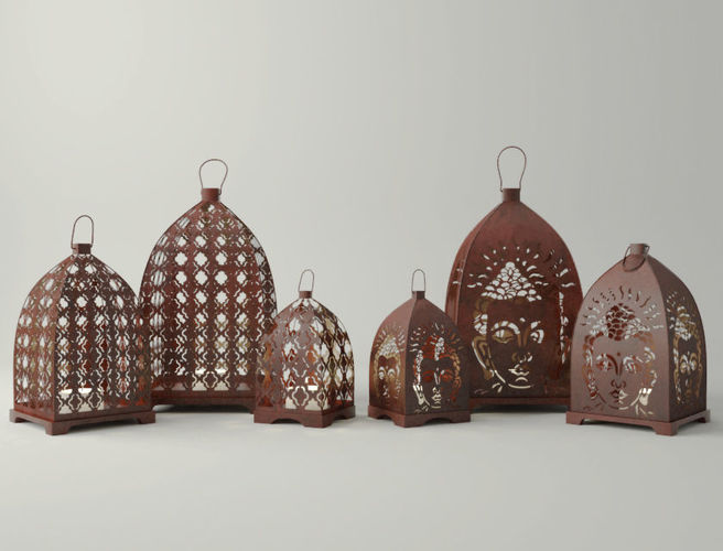 Rust Lantern Set 3D model | CGTrader