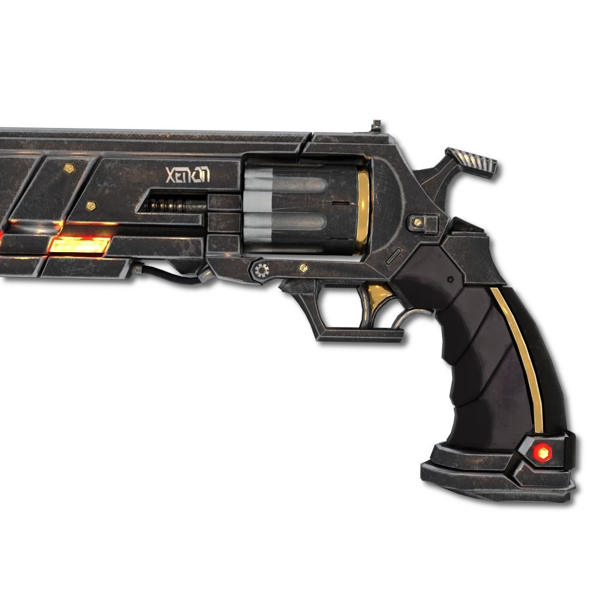 3D model Xenon Hand Revolver VR / AR / low-poly rigged animated | CGTrader