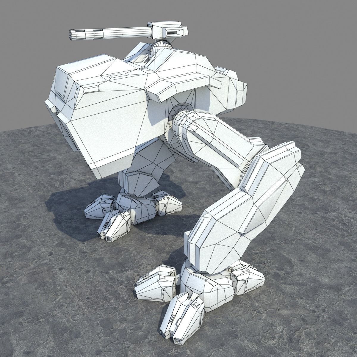 3D model Low-Poly Animated Mech VR / AR / low-poly rigged animated ...