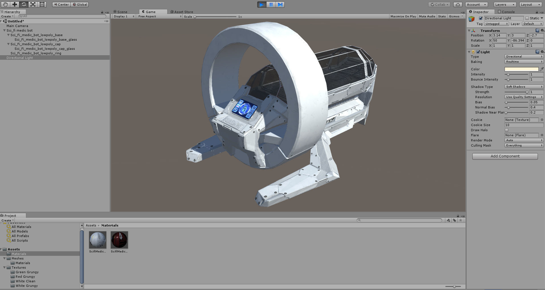 3D model Sci Fi Medic Bot PBR Lowpoly VR / AR / low-poly | CGTrader