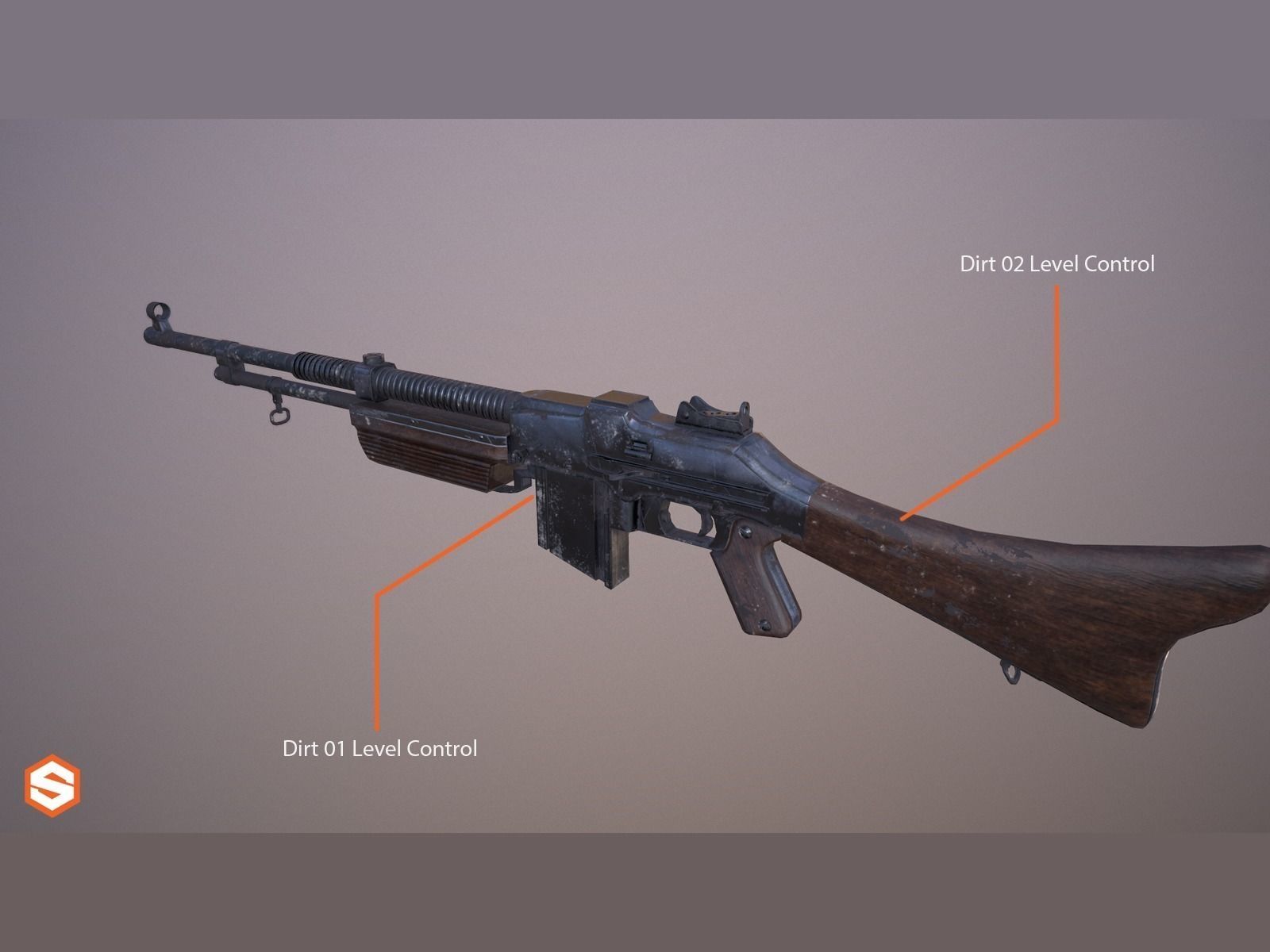 3D model World War II - Browning wz 1928 - PBR and Game Ready VR / AR ...