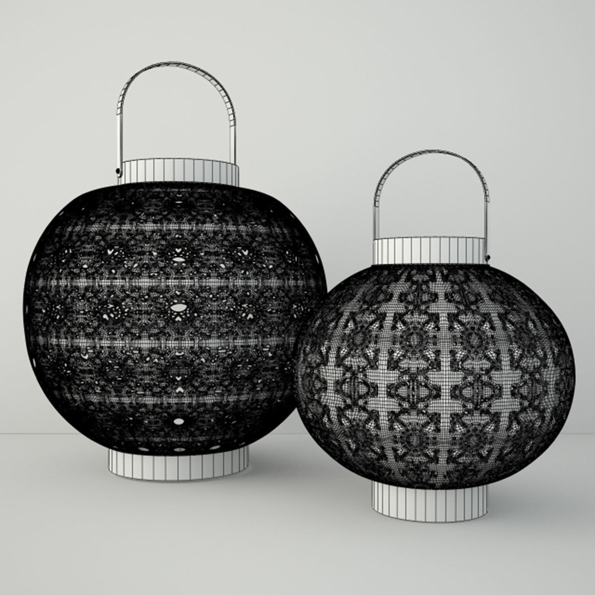 Filigree Lanterns 3D model | CGTrader