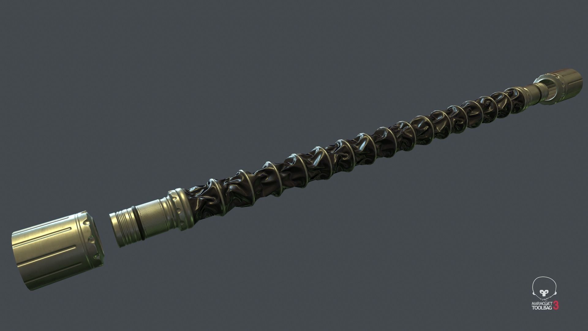 3D model Corrugated Hose PBR Game Ready VR / AR / low-poly rigged ...