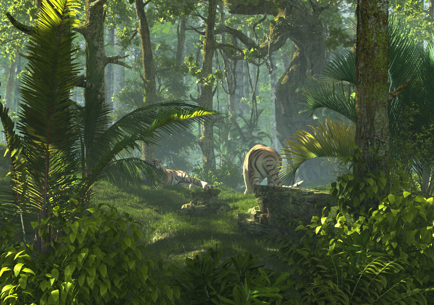 Tiger Forest 3D model animated rigged | CGTrader