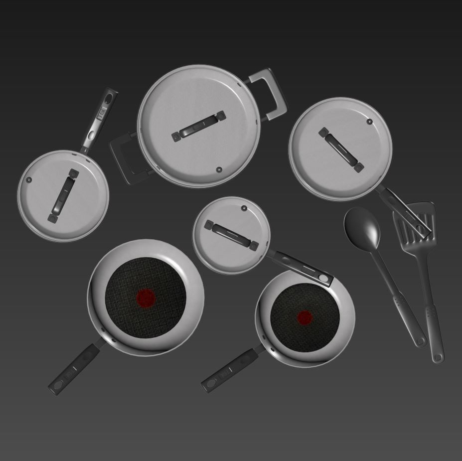 CookWare Collection set of pots and pans 3D model | CGTrader