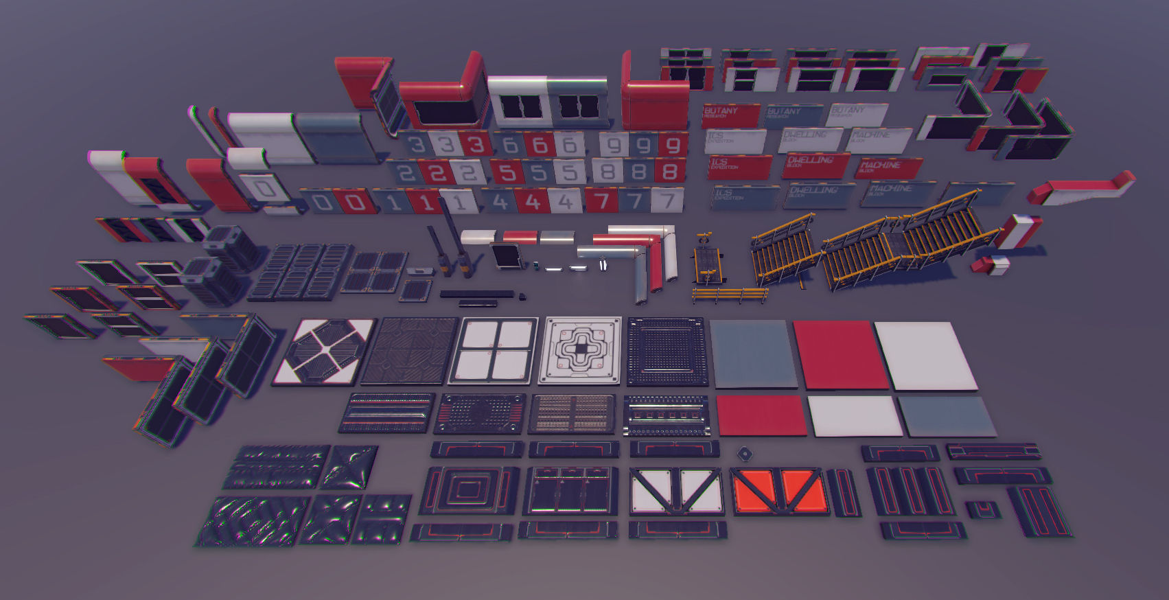 3D model SciFi set of civil engineering VR / AR / low-poly | CGTrader