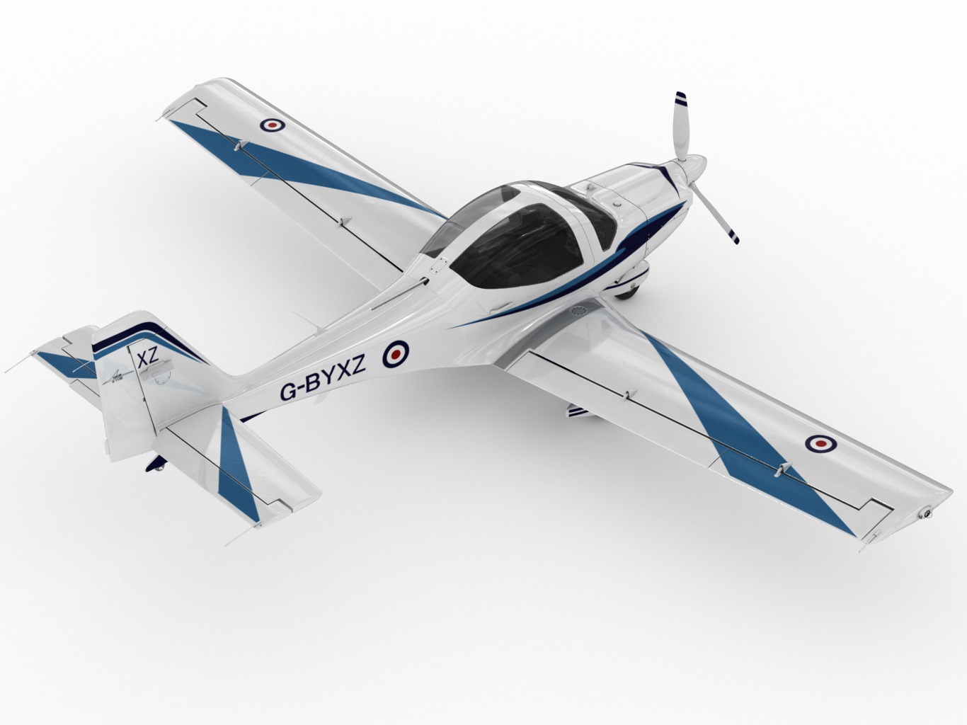 Grob G115 E Tutor 3D model rigged | CGTrader