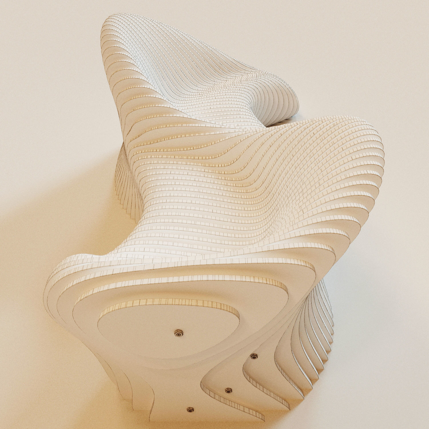 Parametric 2 seeted bench 3D model | CGTrader