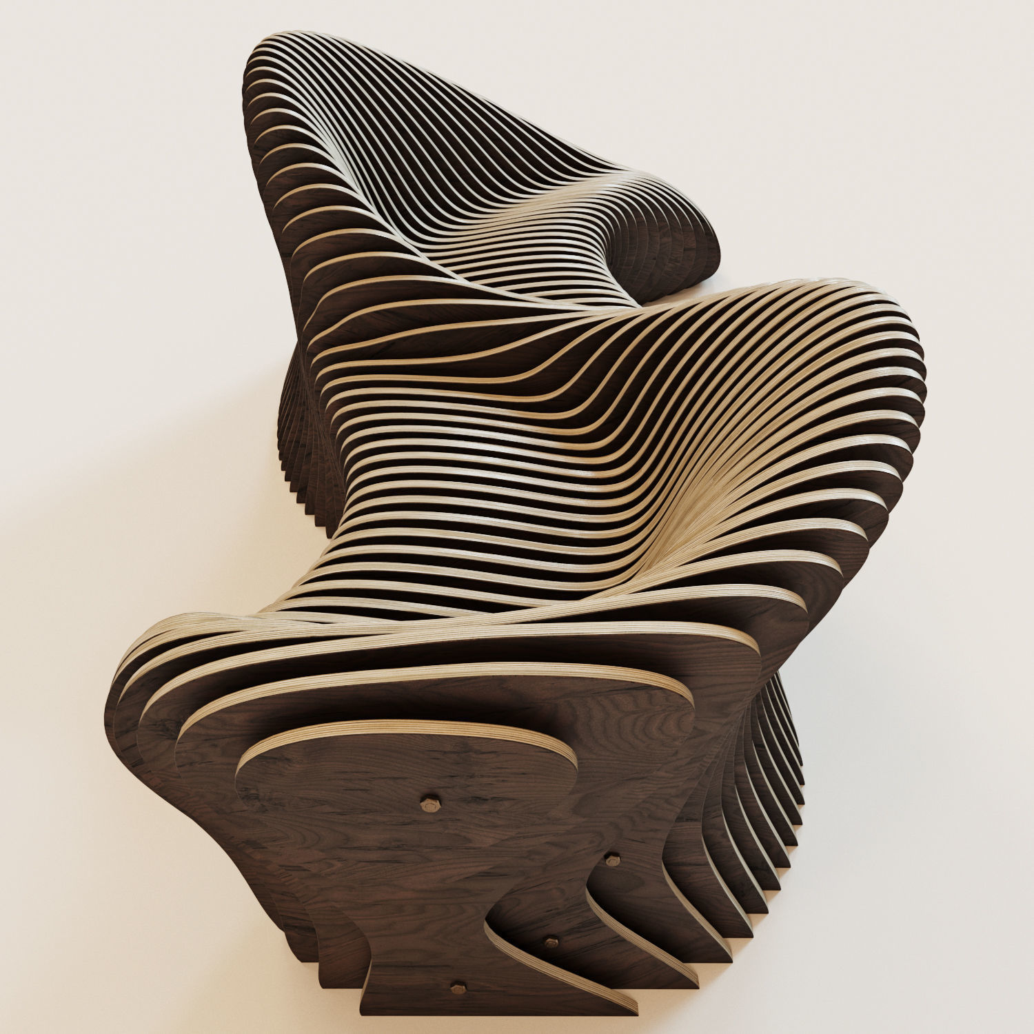 Parametric 2 seeted bench 3D model | CGTrader