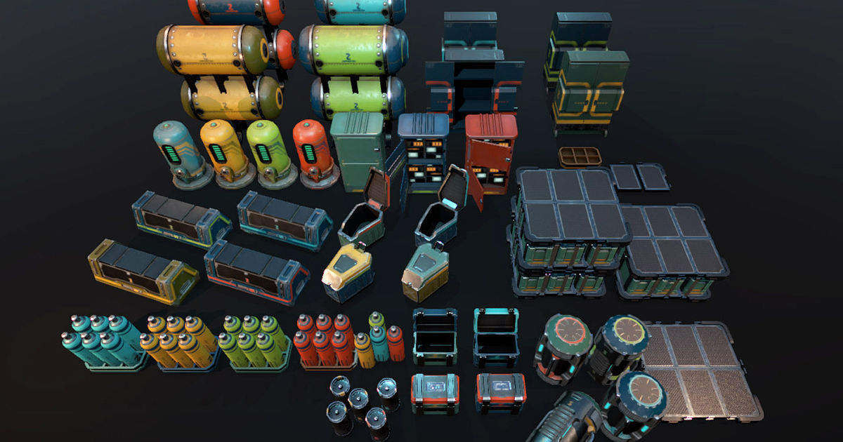 3D model Sci-Fi Objects Pack 3 VR / AR / low-poly | CGTrader