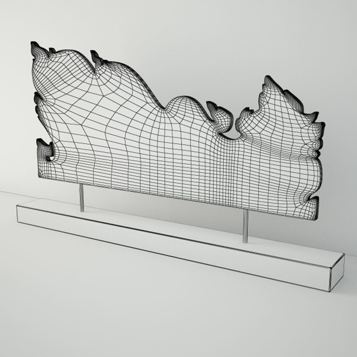 Antique Thai Monks Gilded Throne Side Panel 2 3D model | CGTrader