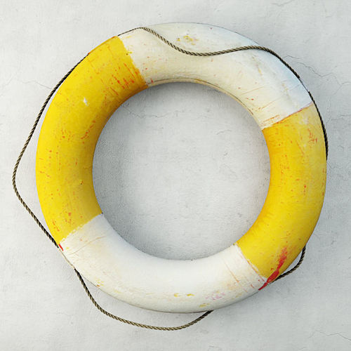 1950s Yellow and White Life Preserver 3D model | CGTrader