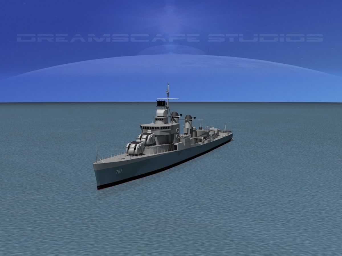 Sumner Class Destroyer DD-761 USS Buck 3D model rigged | CGTrader