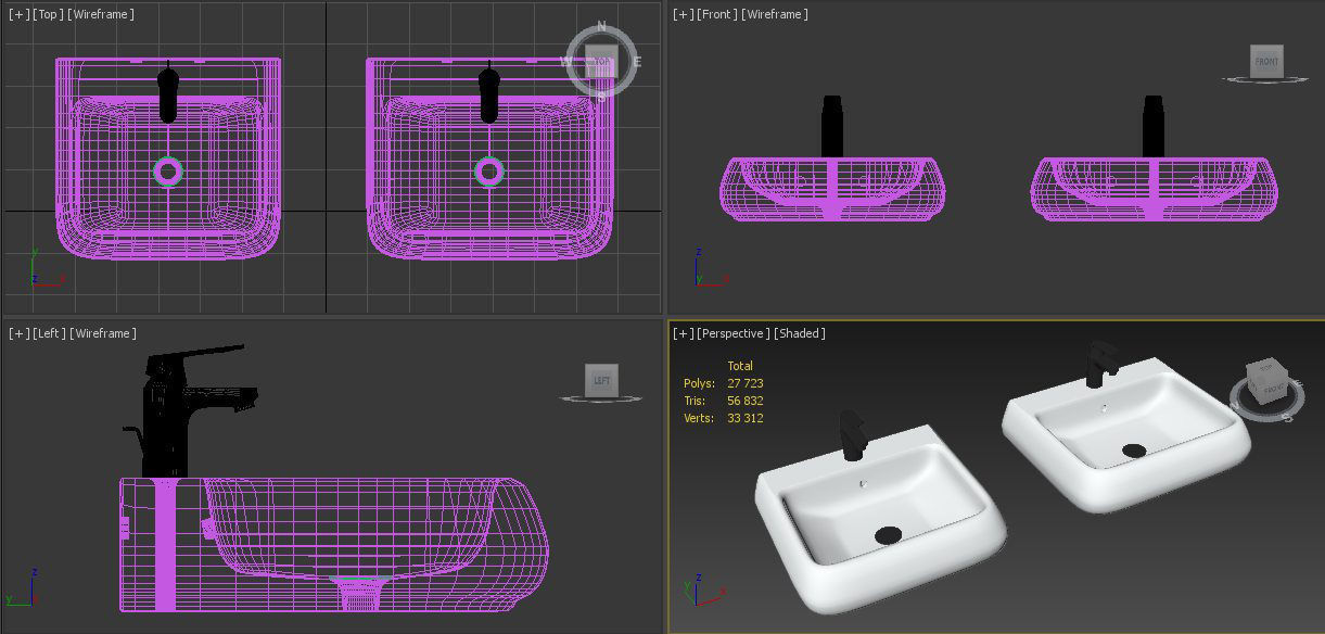 Cielo Shui SHLS54 SHLS66 washbasins 3D model | CGTrader