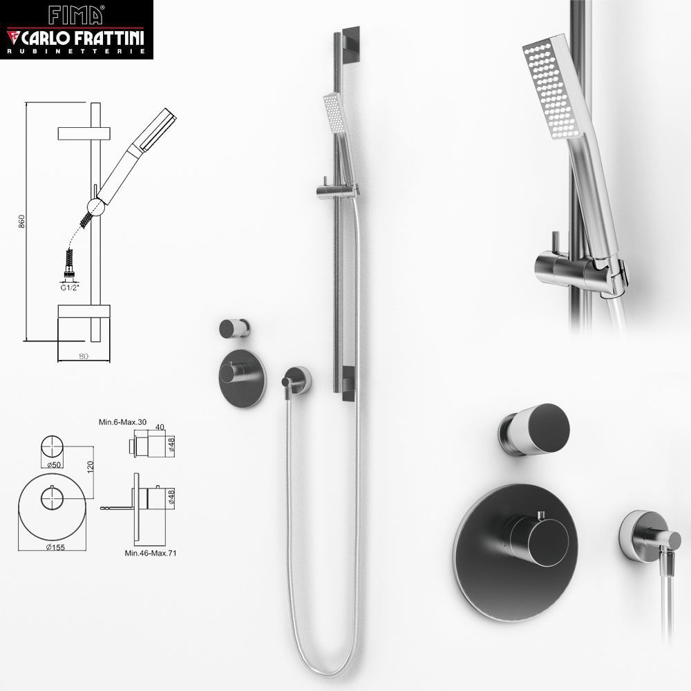 FIMA F2420CR F3253X1 F2172 shower set 3D model | CGTrader