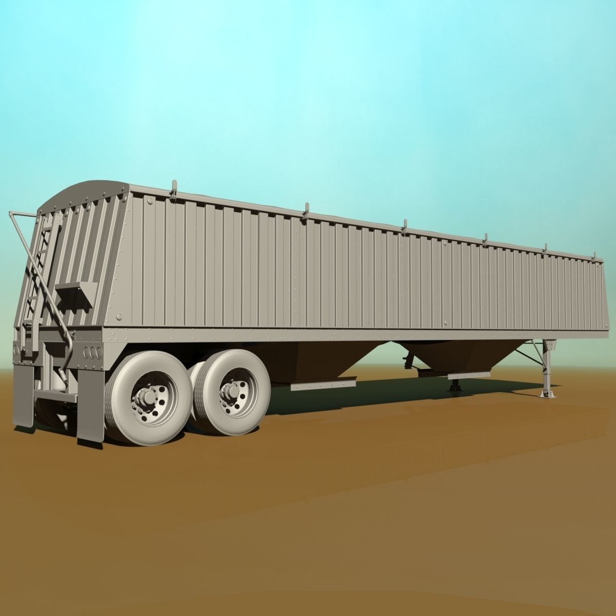 Grain Trailer 3D model | CGTrader