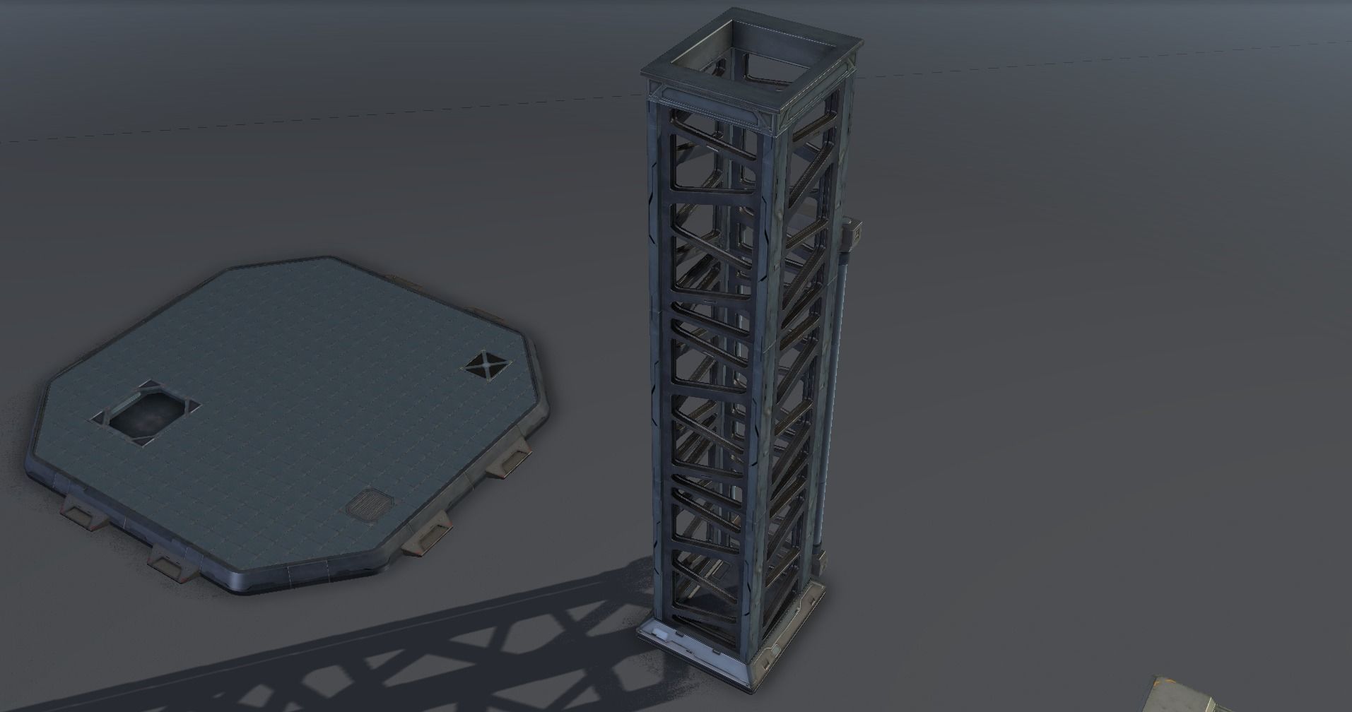 3D model Modular Sci-Fi Space Base Location and Props - low poly VR ...