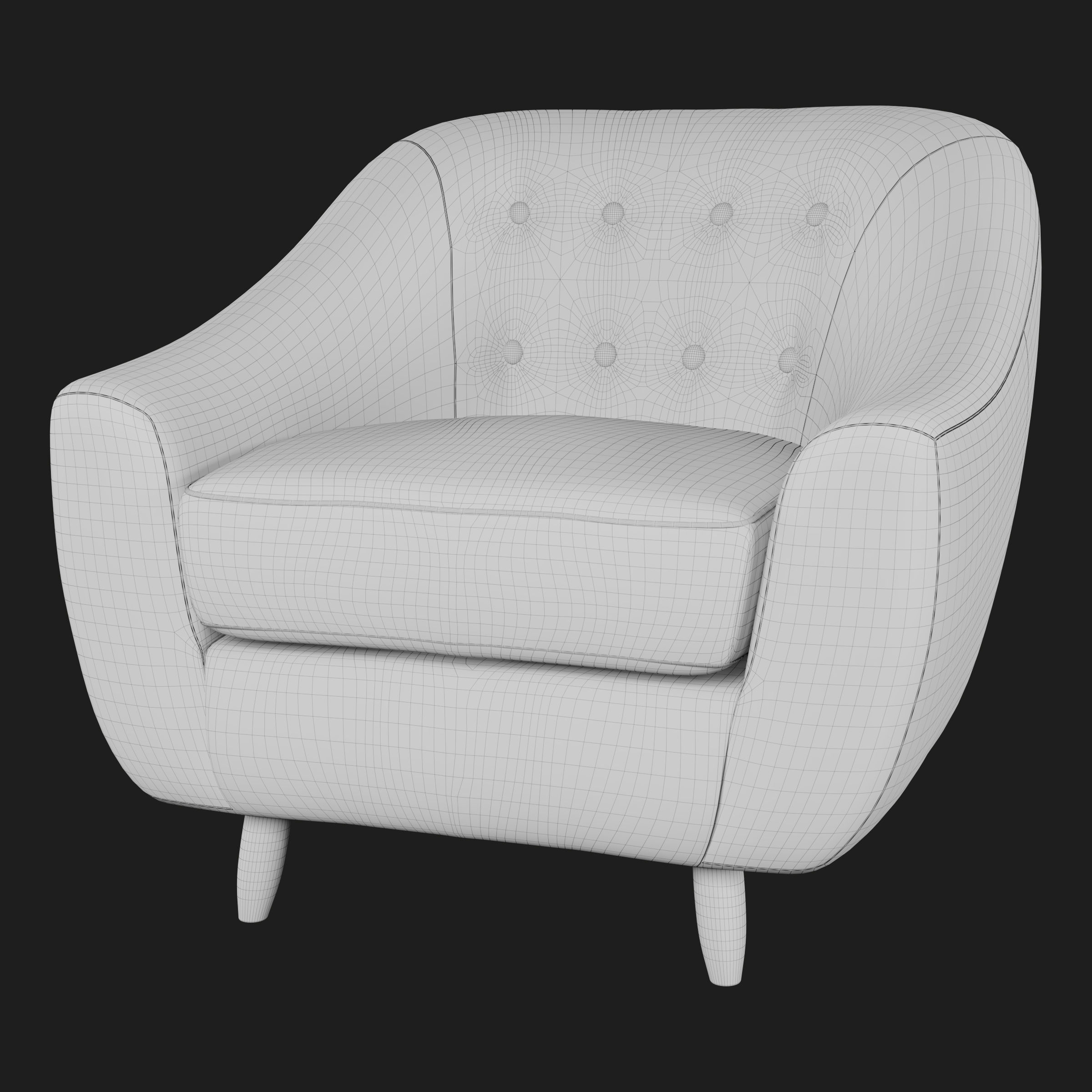 Claudia Fabric Armchair Littlewoods 3D model | CGTrader