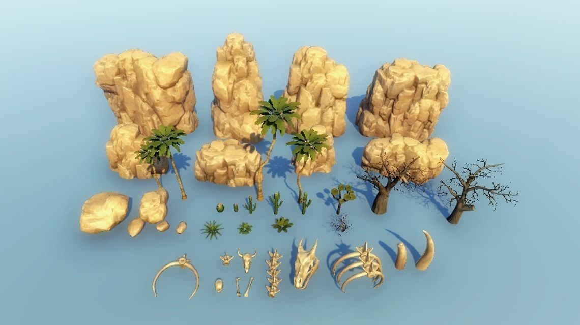 3D model Top-Down desert VR / AR / low-poly | CGTrader