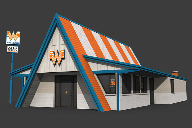 3D model Whataburger Restaurant Building VR / AR / low-poly | CGTrader