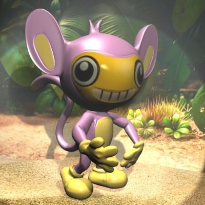 3D model Pokemon like monkey RIGGED VR / AR / low-poly rigged MAX OBJ ...