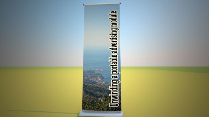 3D model Unwinding is portable compact advertising module for the ...