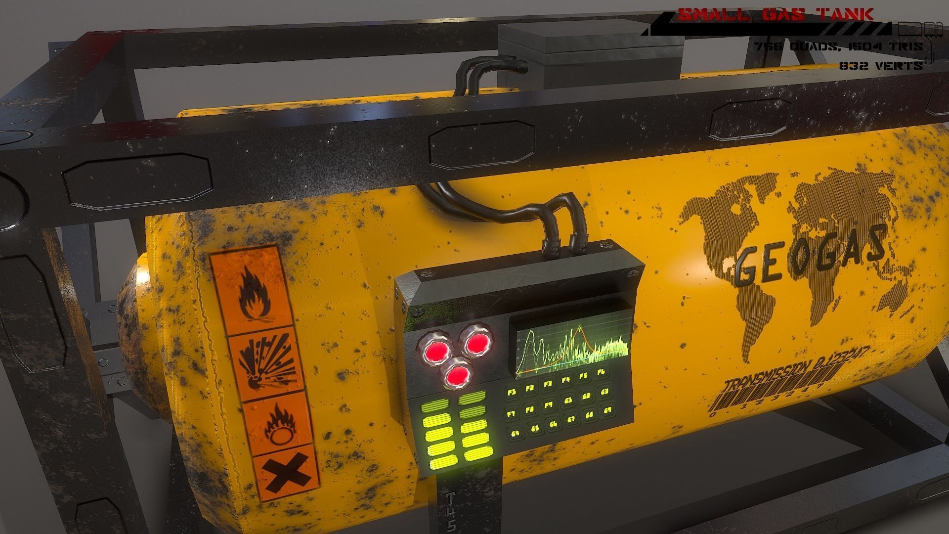 3D model Sci fi small lowpoly gas tank VR / AR / low-poly | CGTrader
