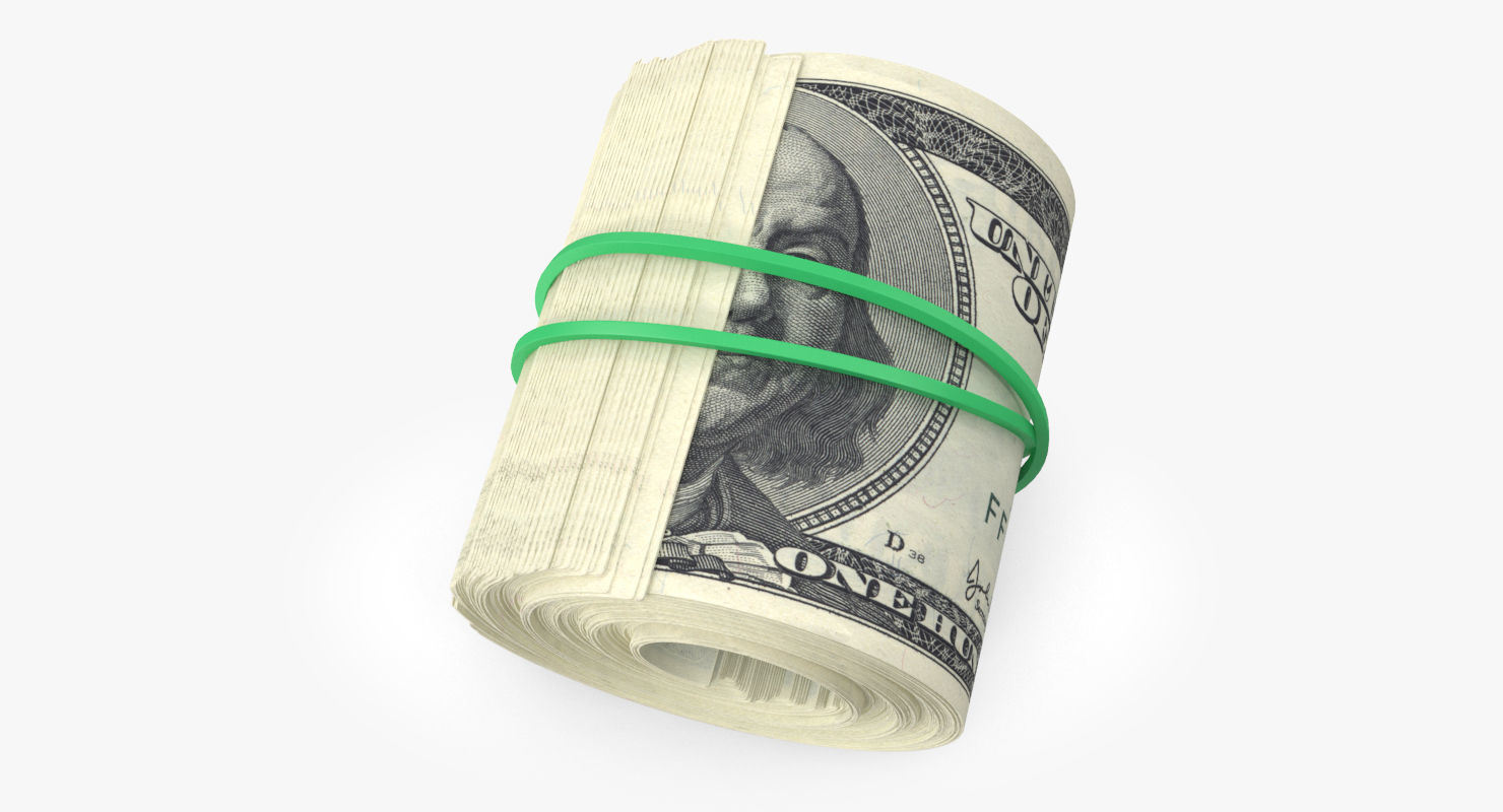 100 Dollar Bill Roll 3D model | CGTrader
